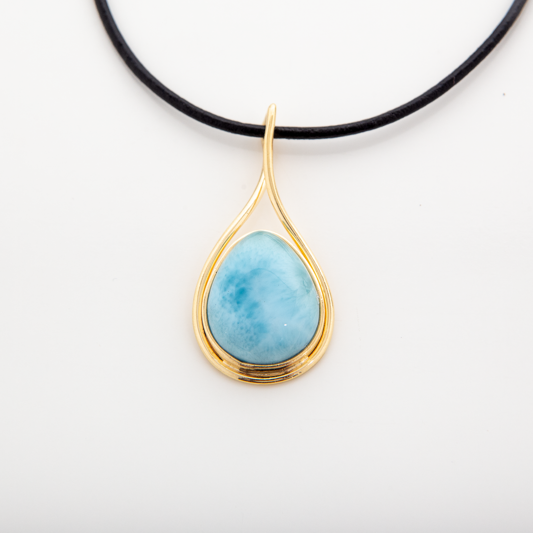 Larimar Gold Jewelry | Shop Dominican Larimar Jewelry Set in Gold – The ...