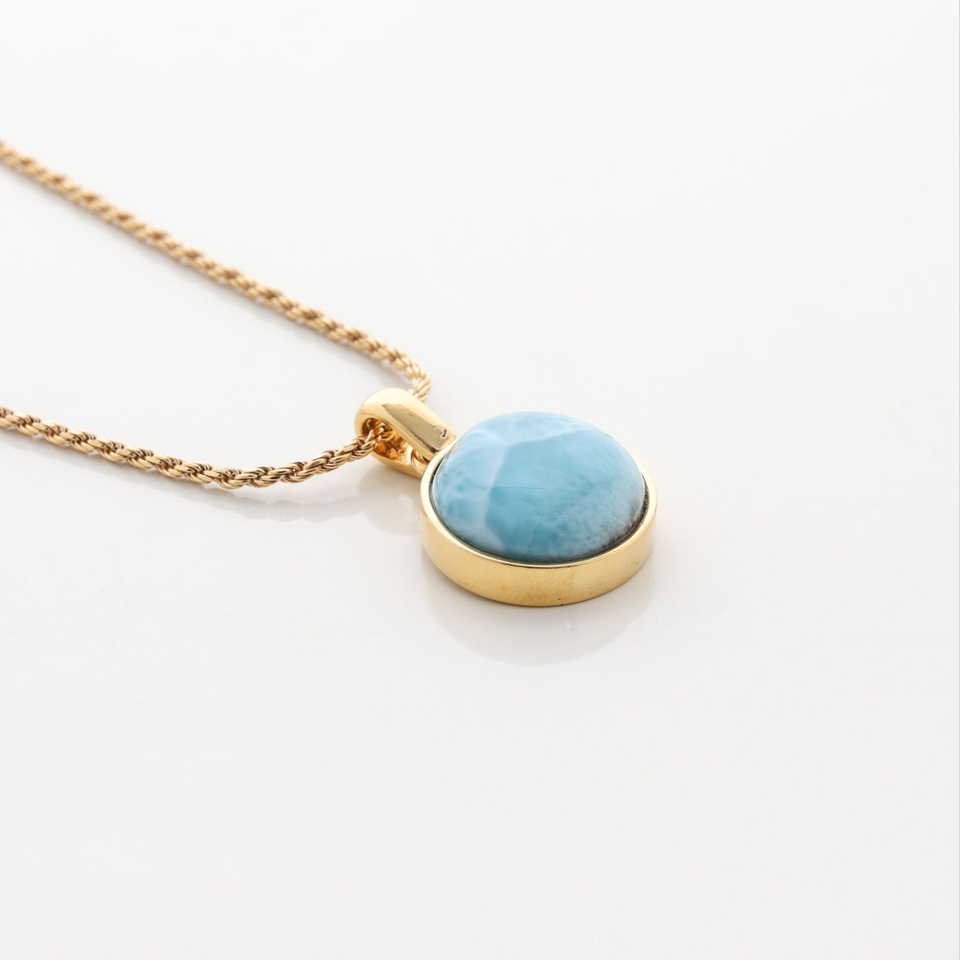 Gold Larimar Roopa Pendant | The Larimar Shop | Artisan Jewelry