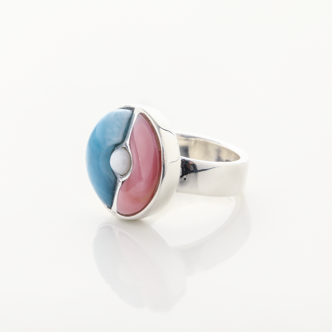 Larimar Pink Conch Costa Ring | Artisan Made Jewelry | The Larimar Shop