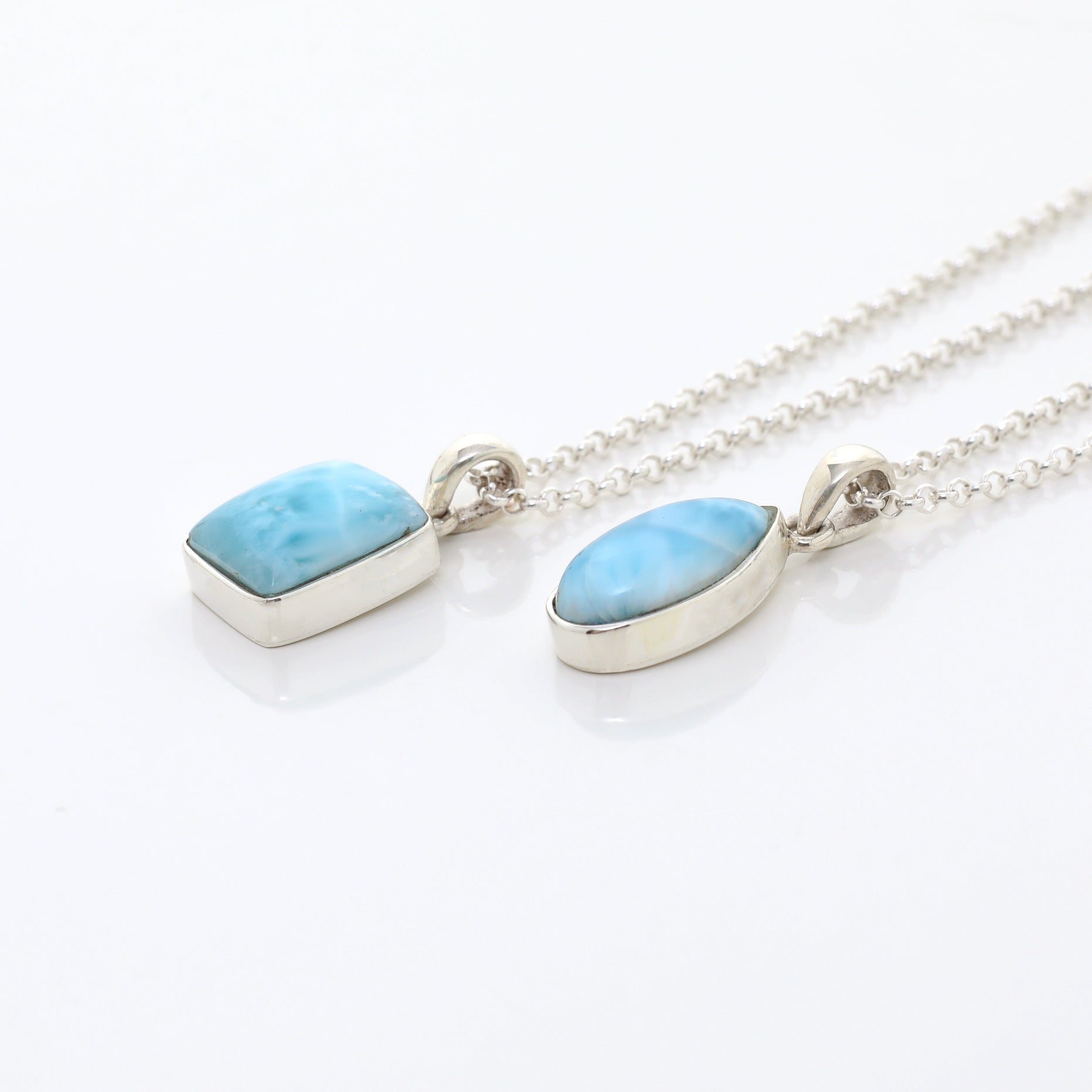 Blue Larimar Duo Pendant Taryn | The Larimar Shop®| Dominican Republic