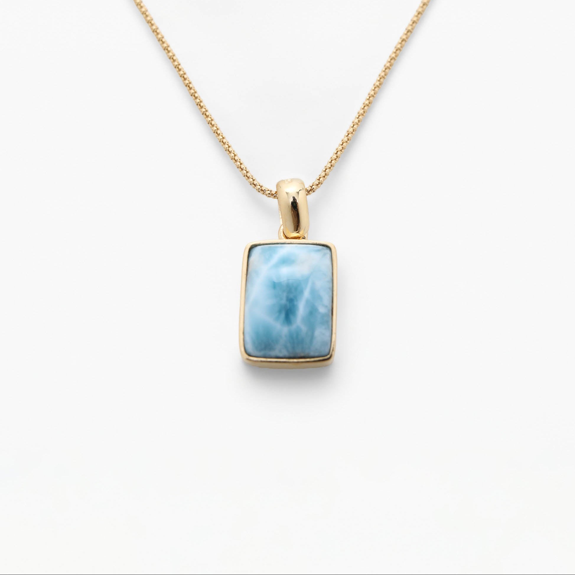 Larimar Gold Vermeil Pendant Elie | The Larimar Shop | Artisan Jewelry