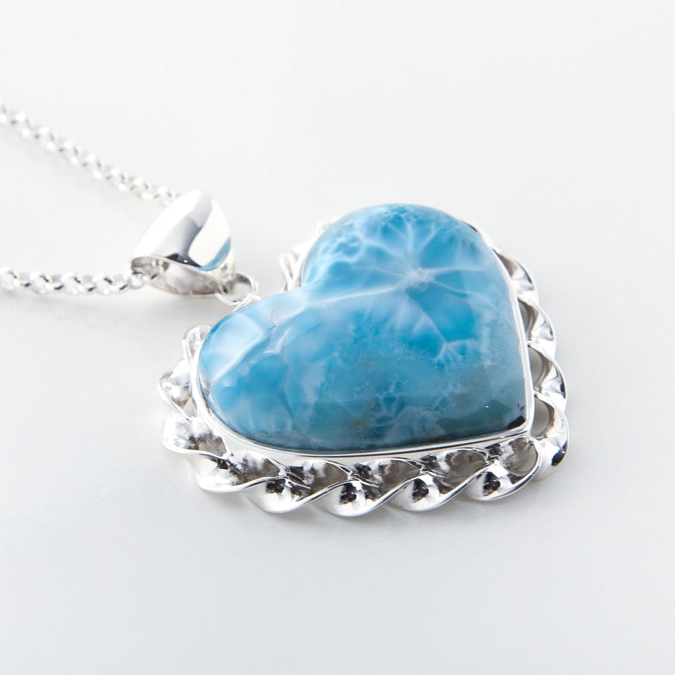 Larimar Heart Pendant Wyn Shop Larimar Stone Jewelry