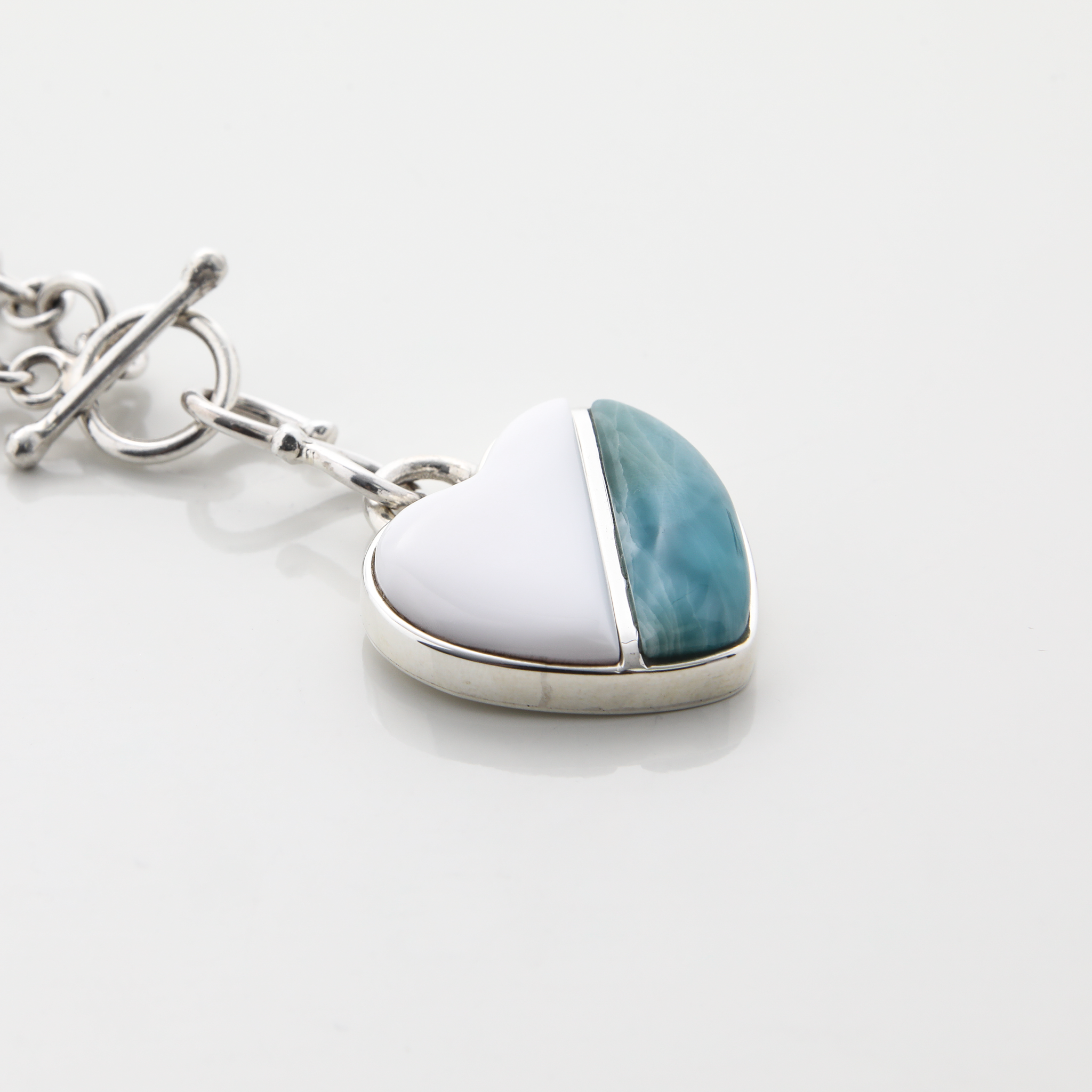 Larimar Mother Pearl Heart Charm | Salinas Collection by The Larimar Shop®