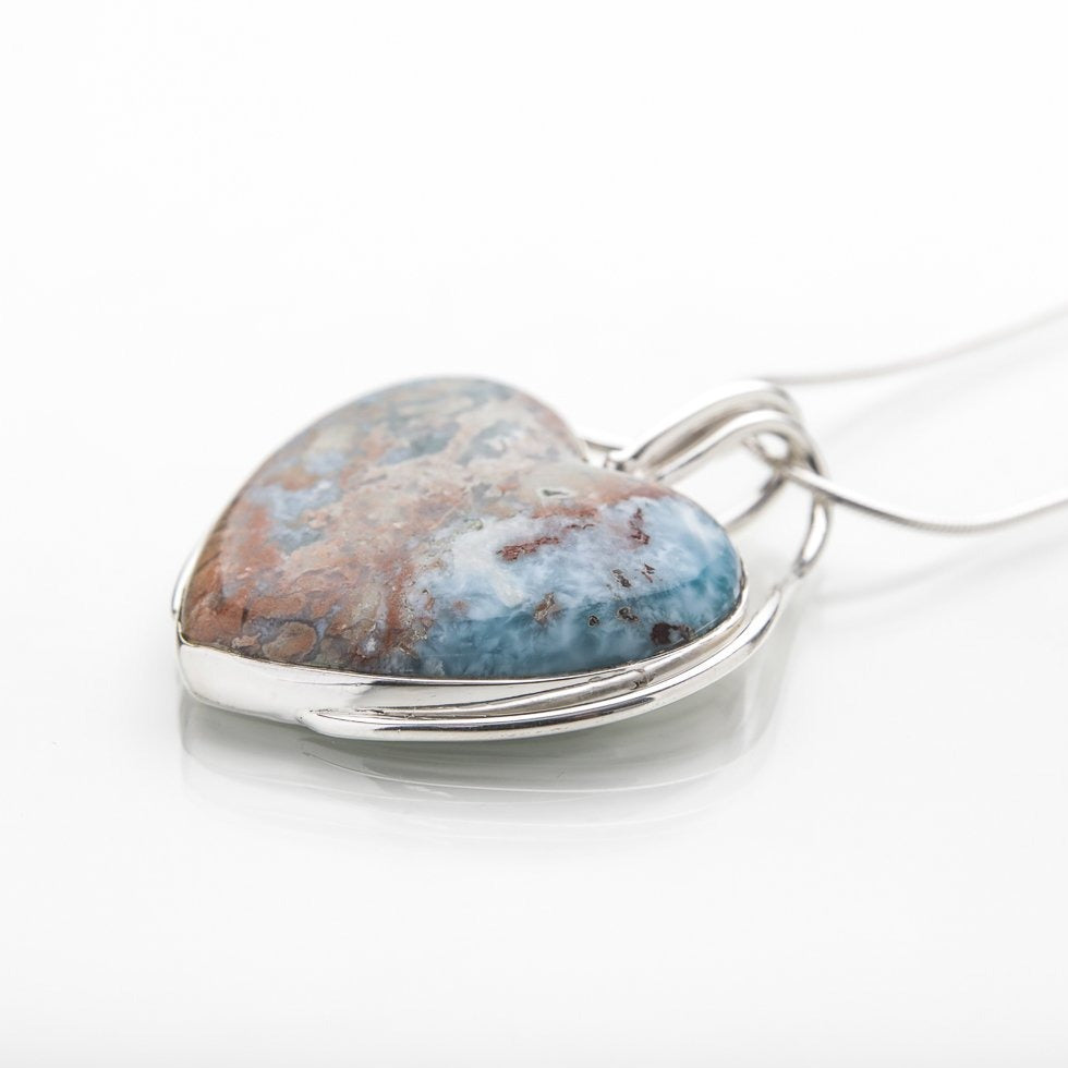 Pink Larimar Pendant Fuji | Real Larimar Jewelry | Dominican Republic ...