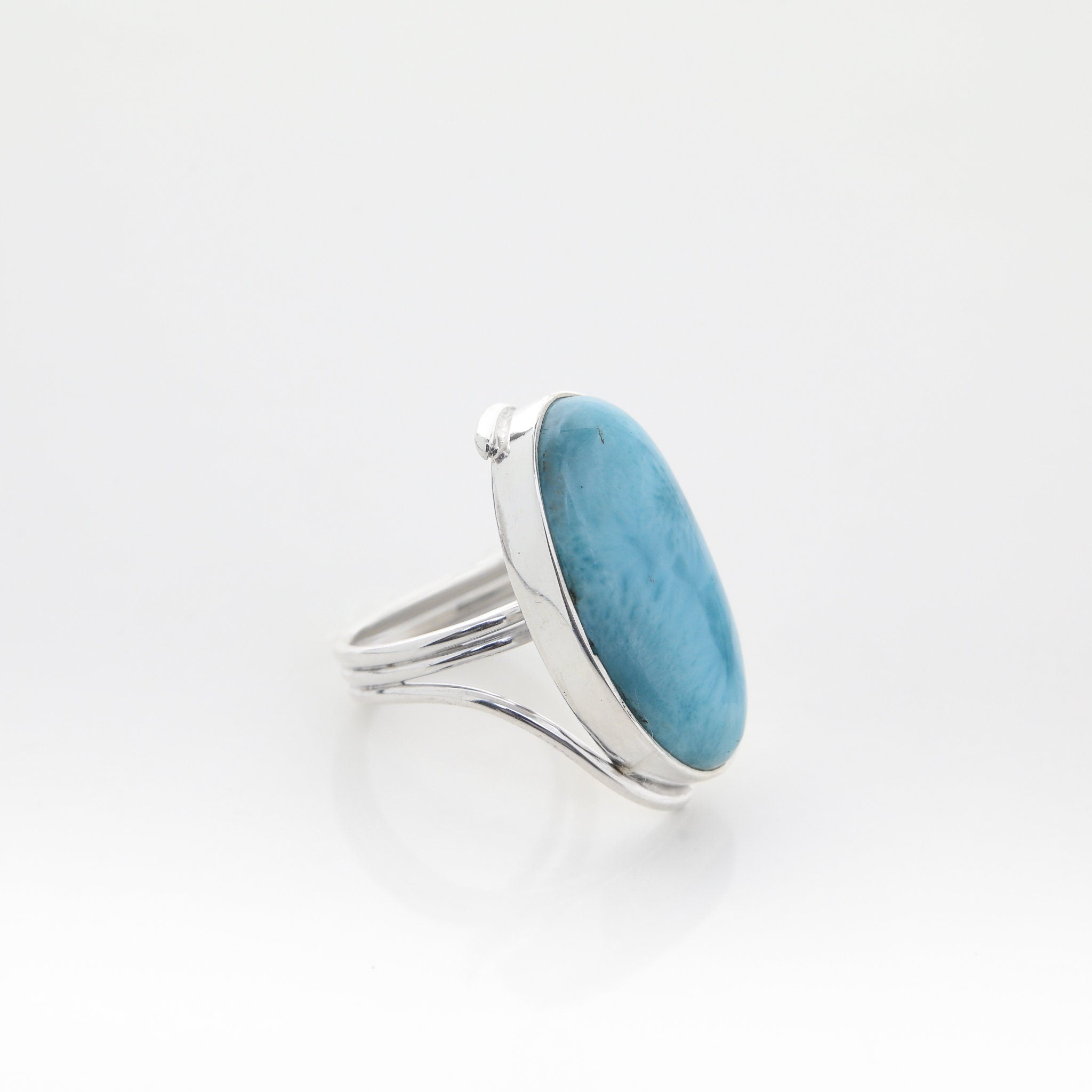 Larimar Oval Ring, Elia | Handcrafted By The Larimar Shop